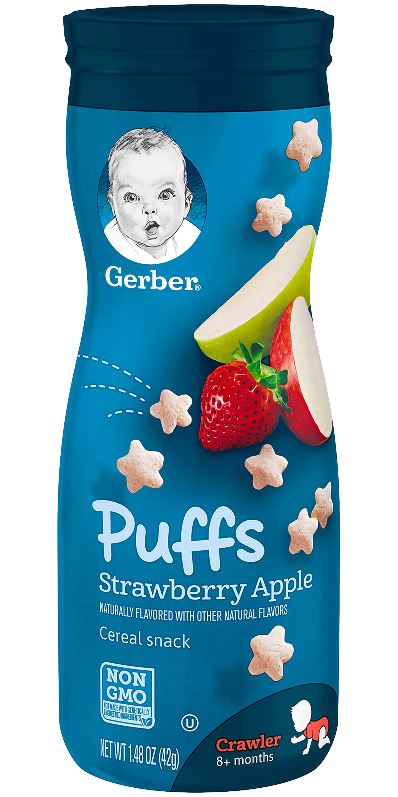 Gerber Graduates Puffs Strawberry Apple , 1.48 oz