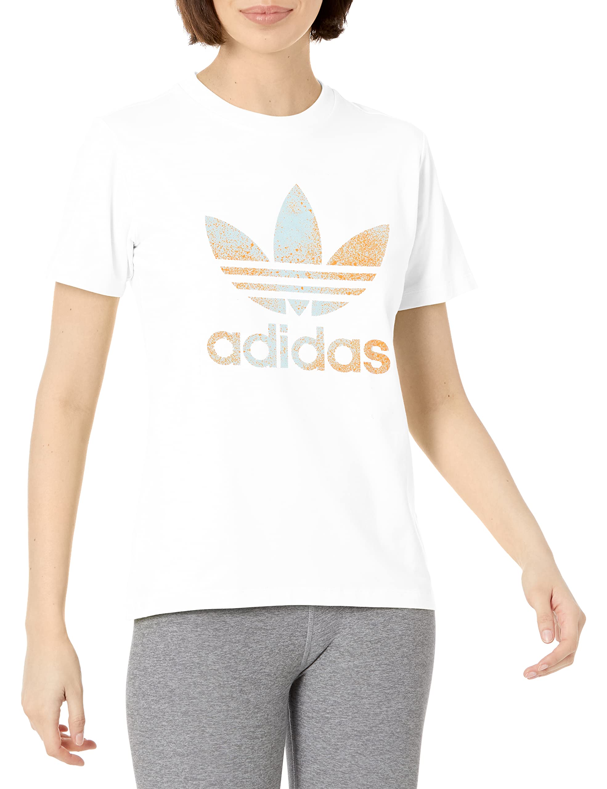 adidas Originals Women's Trefoil Tee, White, Large