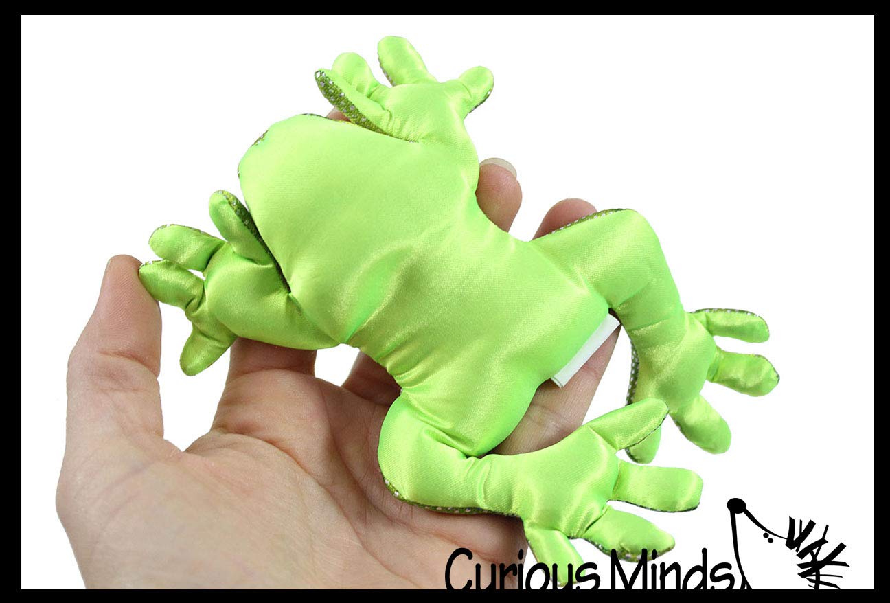 Curious Minds Busy Bags 5 Reptile Set - Sand Filled Animal Toy - Snake, Turtle, Lizard, Alligator, Frog- Heavy Weighted Sandbag Animal Plush Bean Bag Toss - Shimmering Glitter