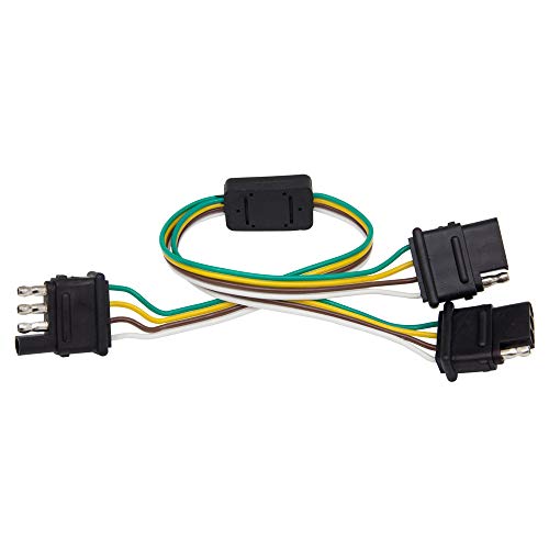 LEDGlow Truck Flat 4 Pin Y-Splitter Adapter Trailer Harness - Powers Both Tailgate LED Light Bars & Trailer Lights