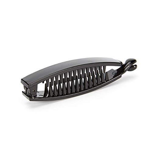 Aeyistry 2 Pcs Banana Hair Clips,Banana Combs Clip for Ponytail Holder Girls and Women(Black,Brown)