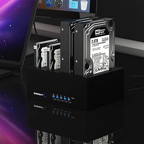 SABRENT Docking Station SSD/External Hard Disk/HDD 2.5/3.5 inch, USB 3.2 Gen 1, 4 Slots for SSD/HDD, with Power Supply and Fan, for SATA SSD/HDD, with 4 Separate ON/Off switches (DS-U3B4)