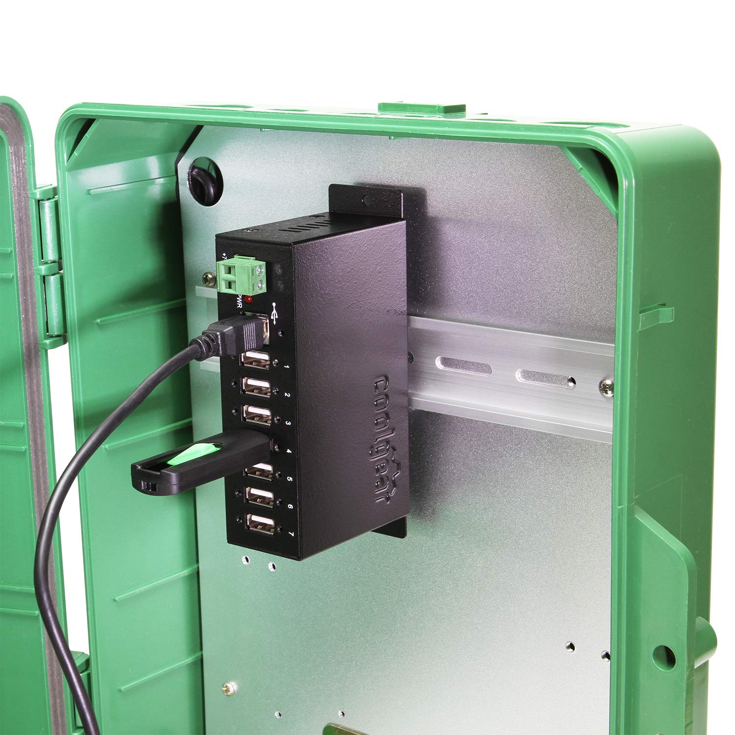 USB 2.0 7-Port Hub with DIN Rail Mounting - Metal Chassis Japan NEC Chip