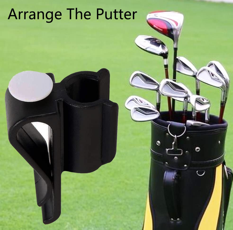 Alovexiong 4 Pack Golf Putter Clip Golf Bag Clip on Putter Clamp Holder Golf Putter Clip Organizer Ball Marker for Golf Accessories