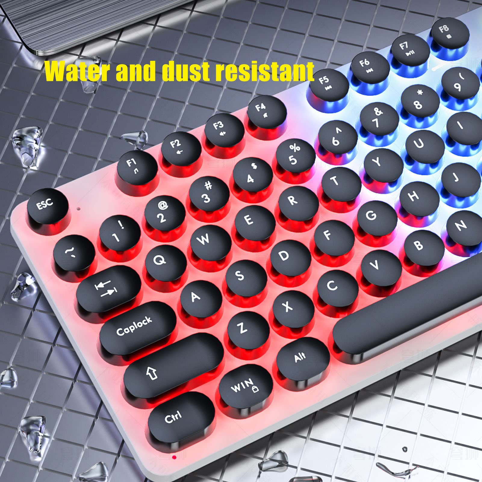 Aumoo Mechanical Gaming Keyboard, RBG Computer Keyboard Wired 104 Keys USB Interface for Home Black