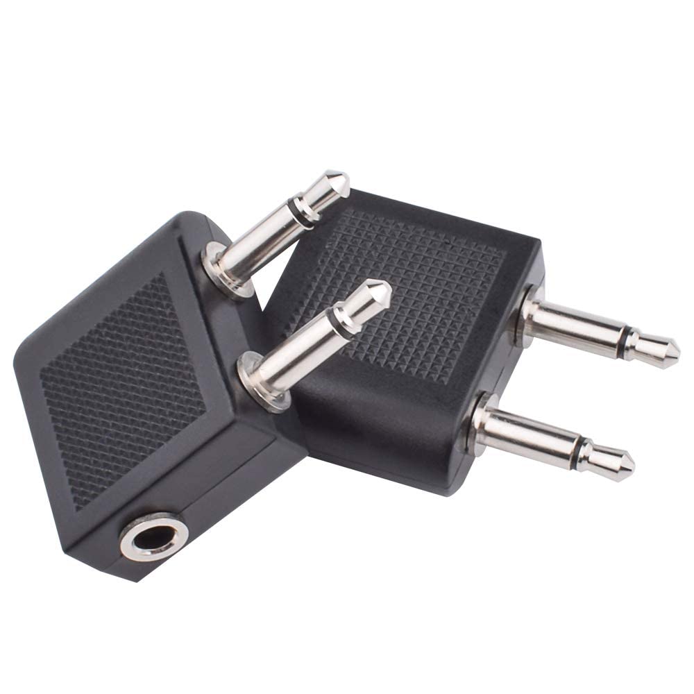 WH-1000XM4 Airplane Headphone Adapter Replacement for Sony WH-1000XM3 WH-1000XM2 MDR-1000X EX750NA Headphone-3.5mm Golden Plated Airline Earphone Adapter for in-Flight Entertainment System(2 Pack)