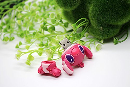 Novelty Stitch Pink Shape Design 16GB USB 2.0 Flash Drive Cute Memory Stick Stitch Thumb Drive Data Storage Pendrive Cartoon Jump Drive Gift (Stitch pink-16GB)