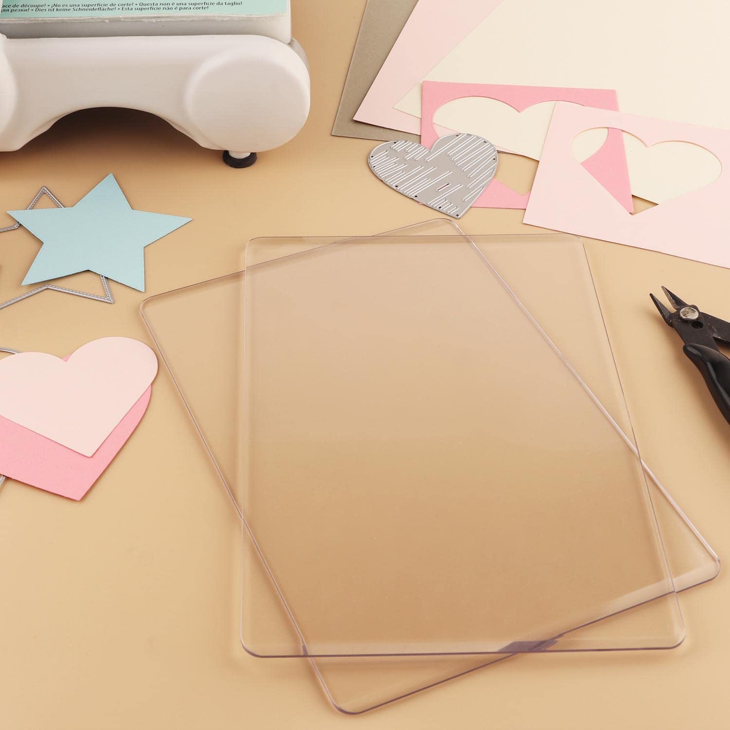 BAOFALI 2 Pcs/1 Pair Standard Cutting Pads for Die Cutting Machine;Clear Polycarbonate Plastic Cutting Plates,Cutting Pads Die Cutting Plates 8 3/4" x 6 1/8" x 1/8 "(22.5 x 15.5 x 0.3 cm)