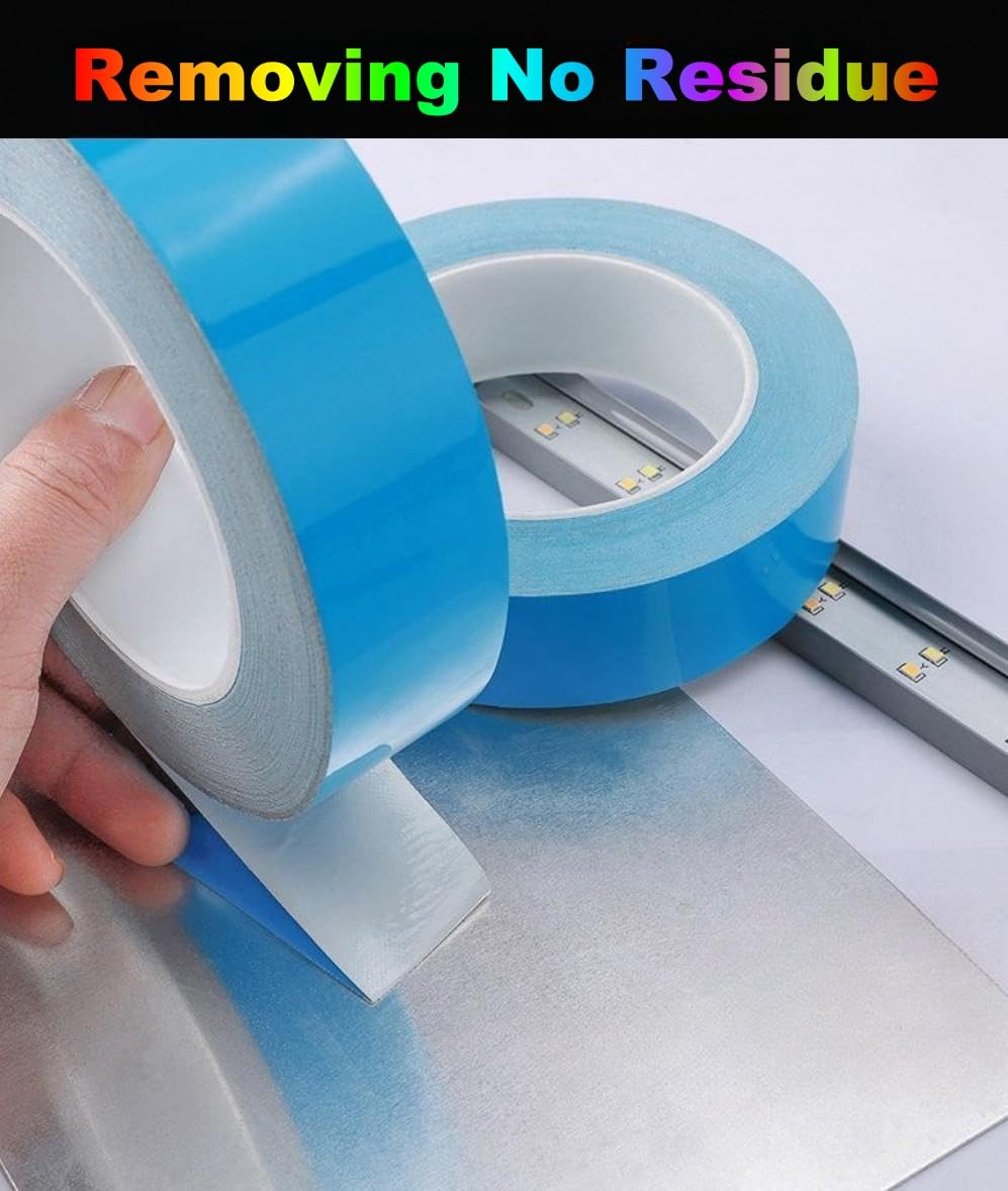 Double Sided Tape 1inch x 66Feet Thermal Tape Heavy Duty Super Strong Adhesive, Insulation Heat Transfer Tape for Paste CPU Heatsink, Mounting LED Strip, Carpet Fixing, Woodworking Project, DIY Crafts