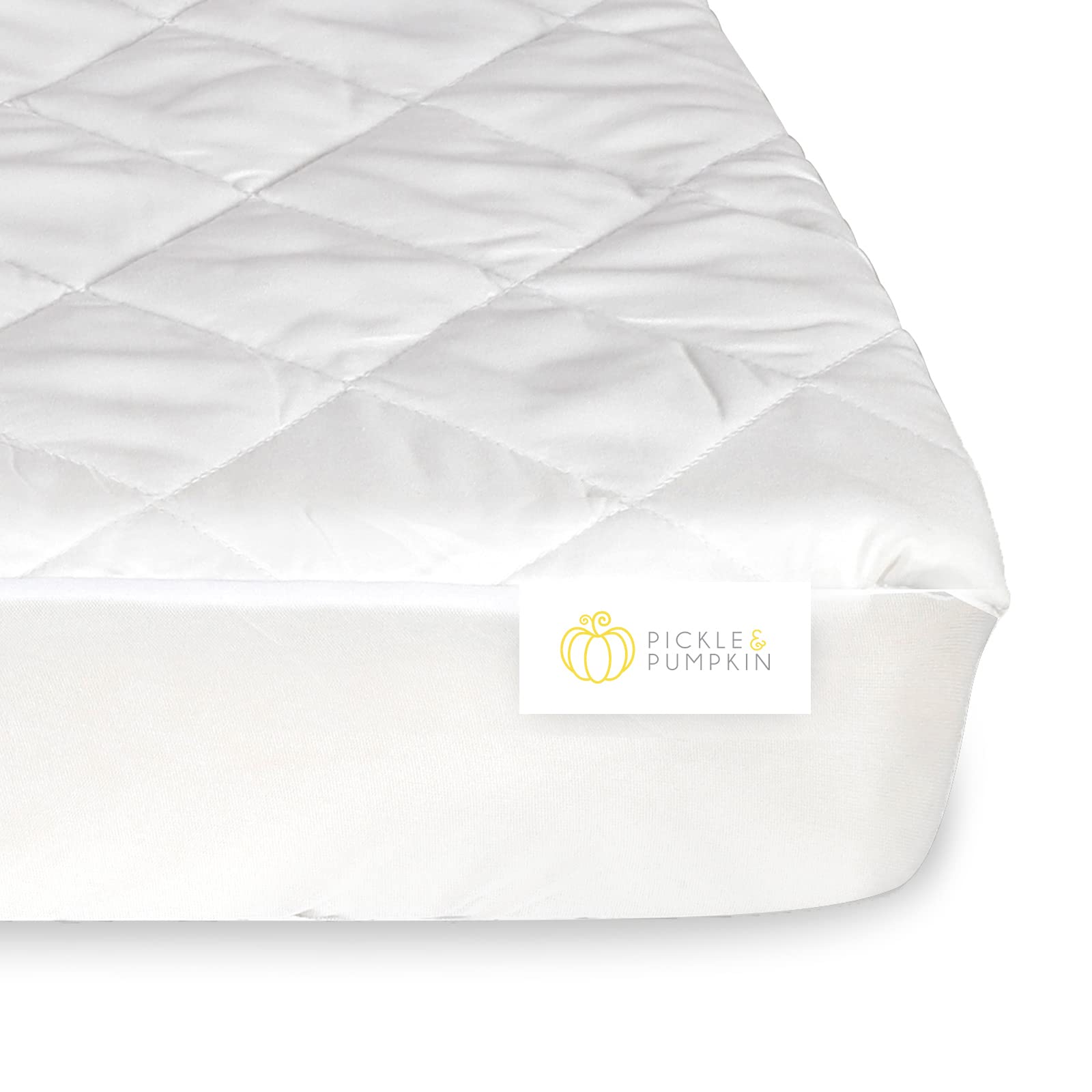 Pickle & Pumpkin 1 pack Waterproof Pack N Play Mattress Cover | Soft & Fitted Mini Crib Mattress Protector Waterproof for Pack N Play Mattress, Playard, Portable Crib | Microfiber Mattress Protector