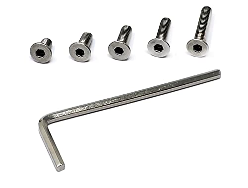 iexcell 250 Pcs M3 x 6/8/10/12/16 Stainless Steel 304 Hex Socket Flat Head Cap Screws Bolts Assortment Kit