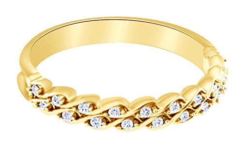 AFFY Natural Diamond Vintage Engagement Wedding Ring in 14K Solid Yellow Gold (0.1 Ct),Ring Size-6.5