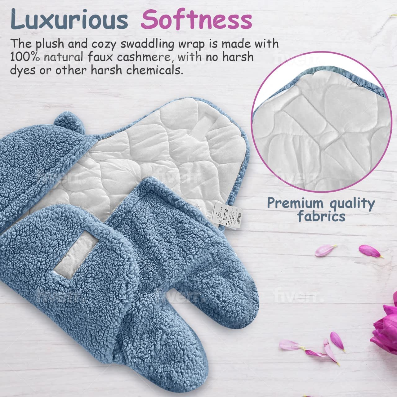 Baby Swaddle Blanket 0-6 Months, Newborn Receiving Swaddling Wrap, Stroller Blanket