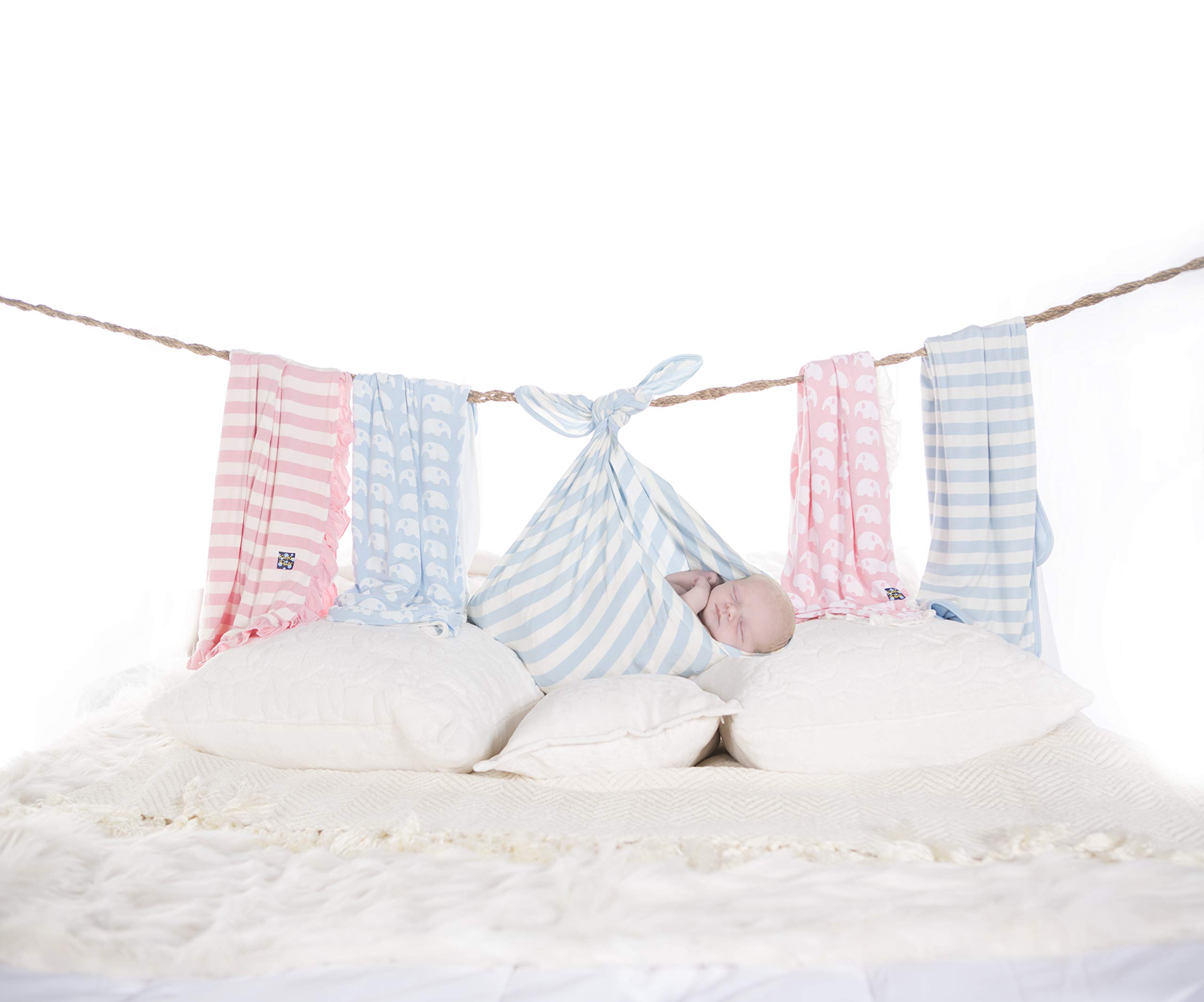 KicKee Pants Baby Essentials Swaddling Blanket Girls, Lotus Stripe, One Size
