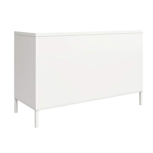 REALROOMS Shadwick 2 Door Wide Metal Locker Accent Storage Cabinet, Soft White