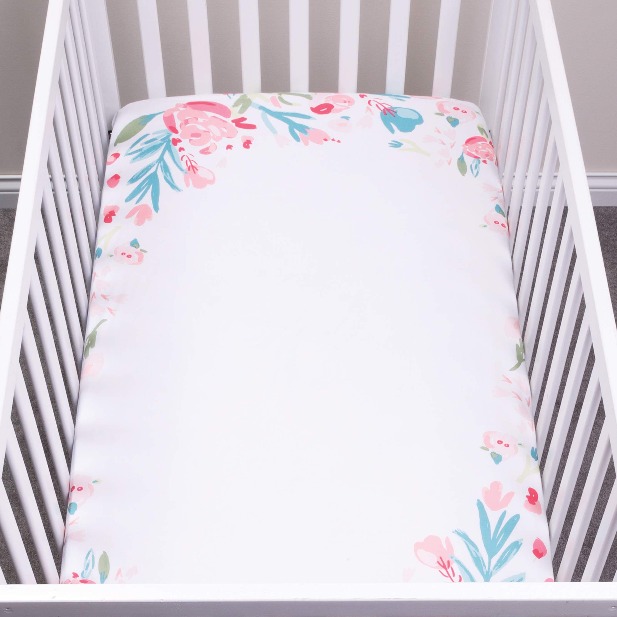 My Tiny Moments Painterly Floral Photo Op Fitted Crib Sheet