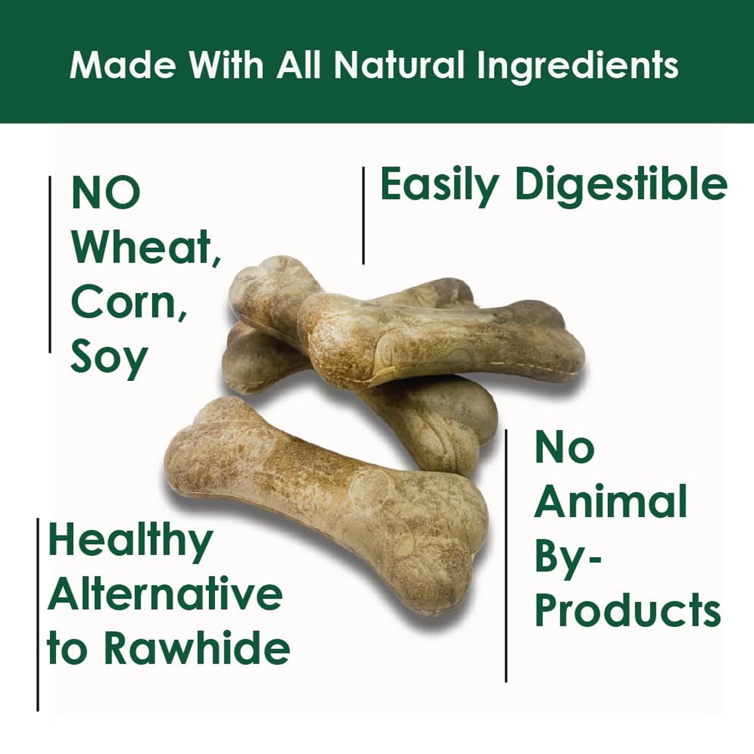 Bonies Natural Skin & Coat Formula Medium-Sized Single Bone - Promote Silky Coat & Healthy Skin, Healthy Teeth & Fresh Breath, Low Calories - Chicken Flavor, 1 Bone