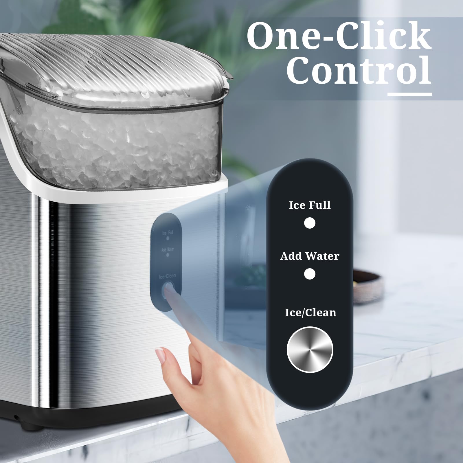 Antarctic Star Nugget Ice Maker Countertop - Chewable ice, Pebble Ice Maker Machine, 35lbs/24h, Auto-Cleaning Countertop Ice Machine, One Button Operation Ice Maker for Party/Home/Campingā¦