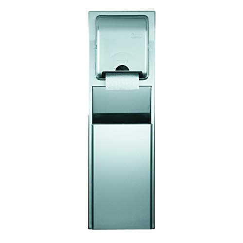 Recessed Trash Receptacle for 12" Cavities by GP PRO (Georgia-Pacific), Stainless Steel, 59451, 17.000" W x 8.000" D x 56.000" H