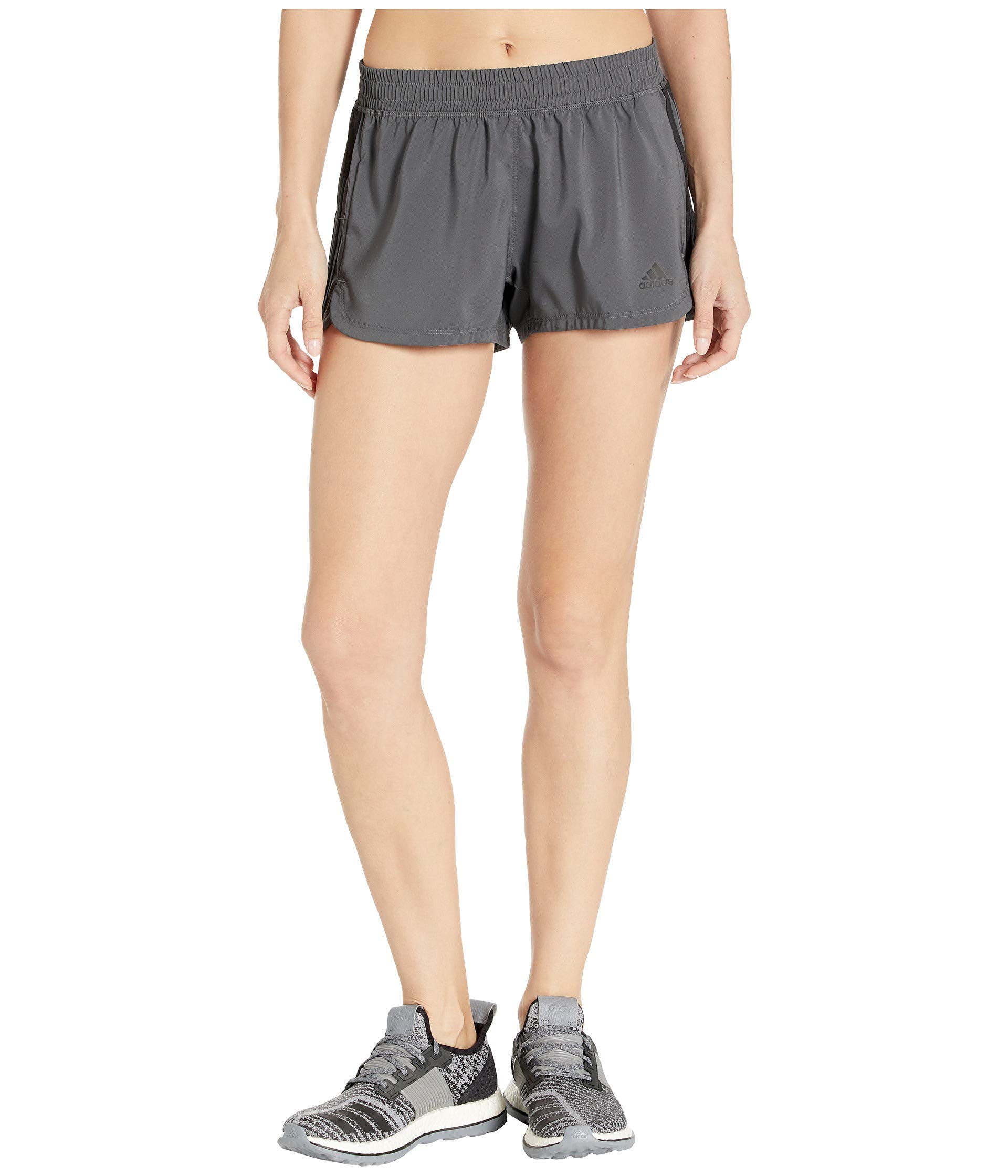 adidas Women's Pacer 3-Stripes Woven Shorts, Grey/Black, Medium