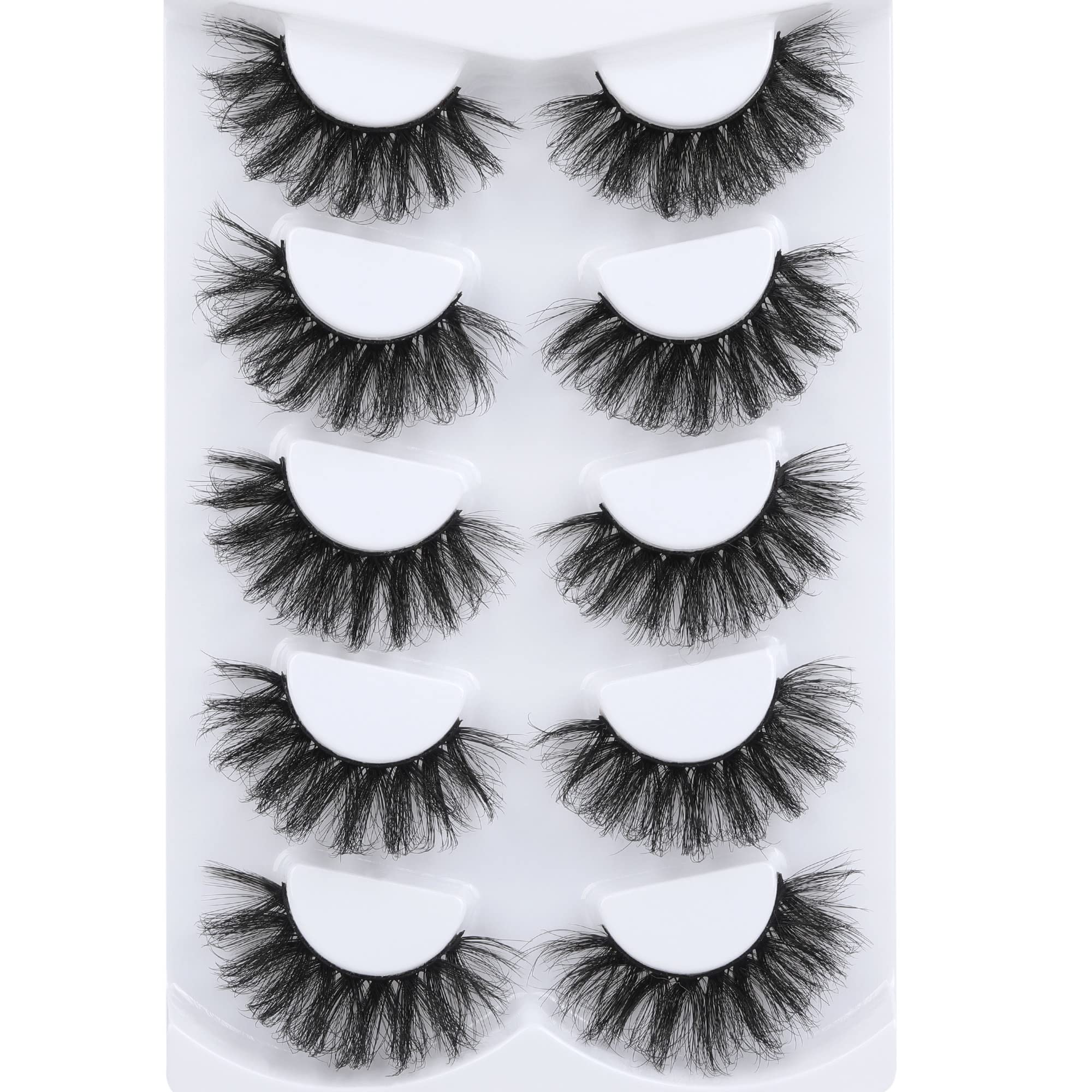 ALPHONSE False Lashes D Curl Fluffy False Eyelashes 20MM Wispy Faux Mink Lashes Long Dramatic Eyelashes Like Lash Extension Pack 5 Pairs