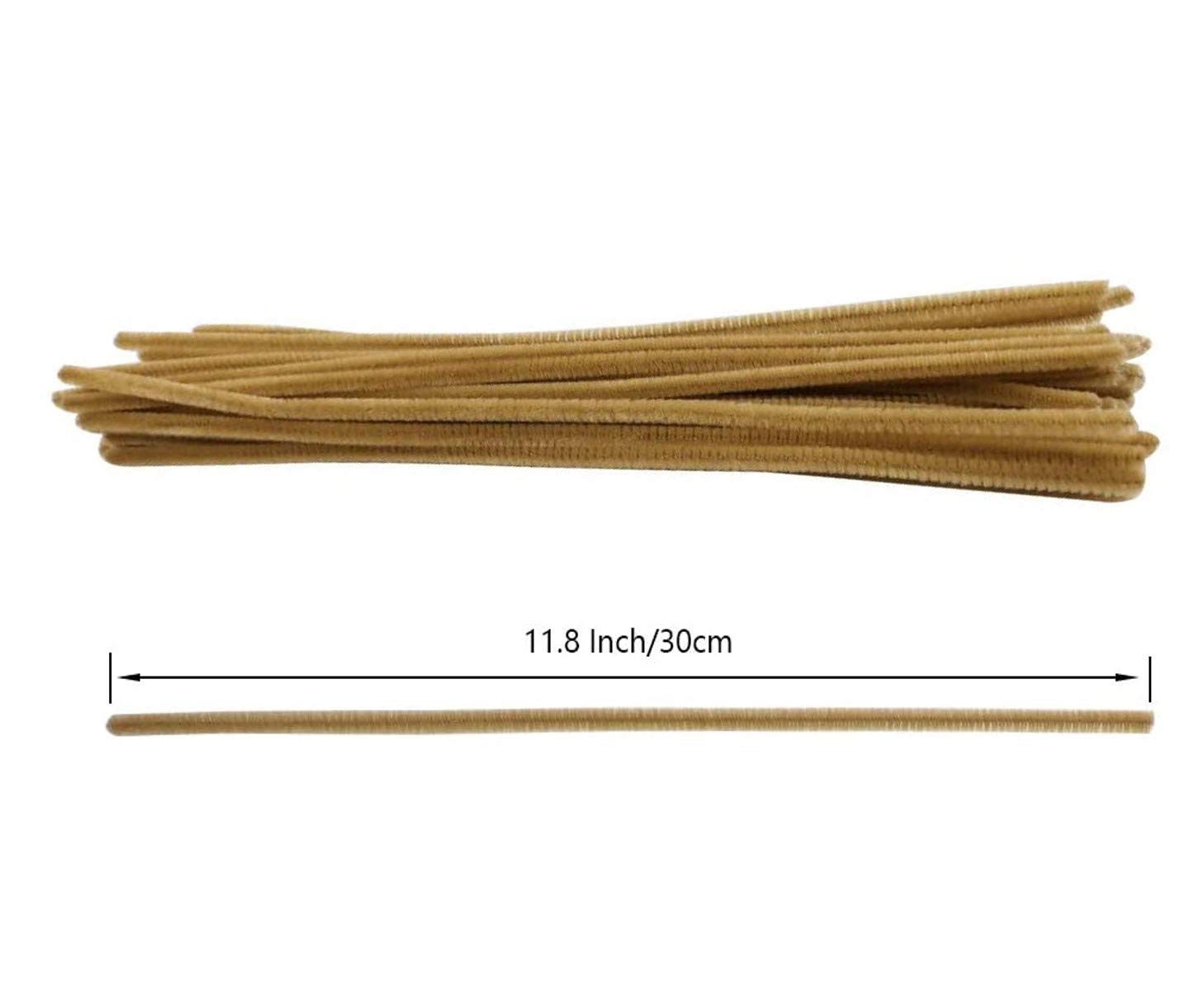 DOKOO Craft Pipe Cleaners 200 PCS Chenille Stem Twistable Stems Children’s Bendable Sculpting Sticks for Crafts and Arts Creative Christmas Decoration School Projects (6MM x 12 Inch) (Light Brown)