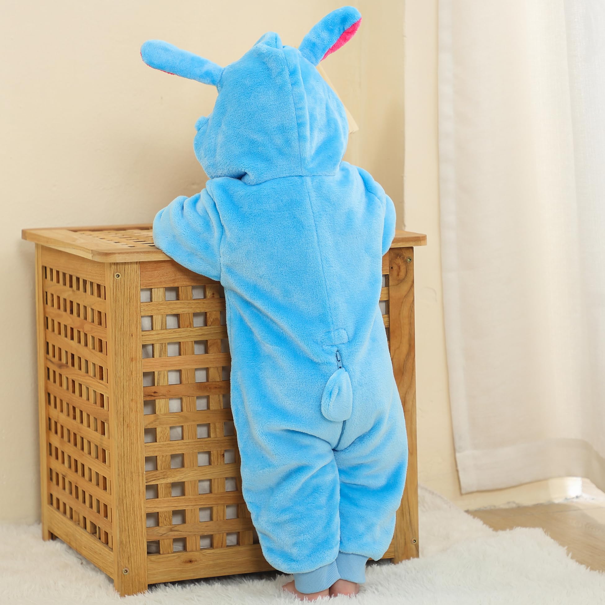 CLOHO Unisex Baby Flannel Romper Animal Onesie Pajamas Costume Hooded Cartoon Outfit Suit