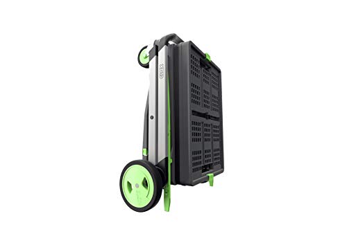 CLAX® Multi use Functional Collapsible carts | Mobile Folding Trolley | Shopping cart with Storage Crate | Platform Truck (Green)