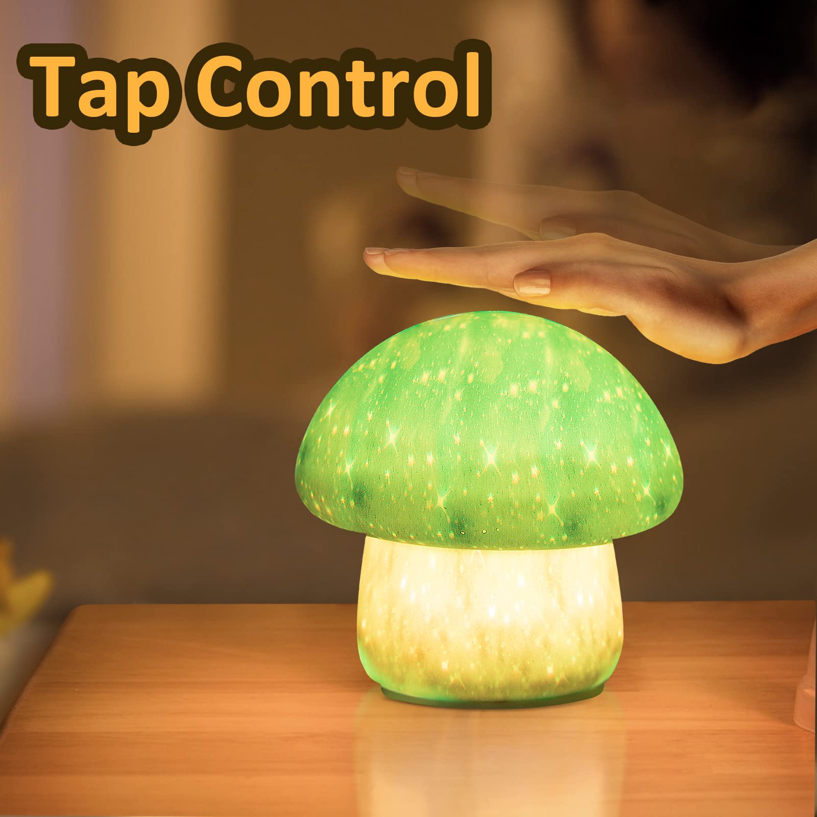 ANGTUO Mushroom Lamp 7 Color Changing Tap Control Mushroom Night Light Cute Squishy Silicone Lamp Funny Gift for Daughter Kid…