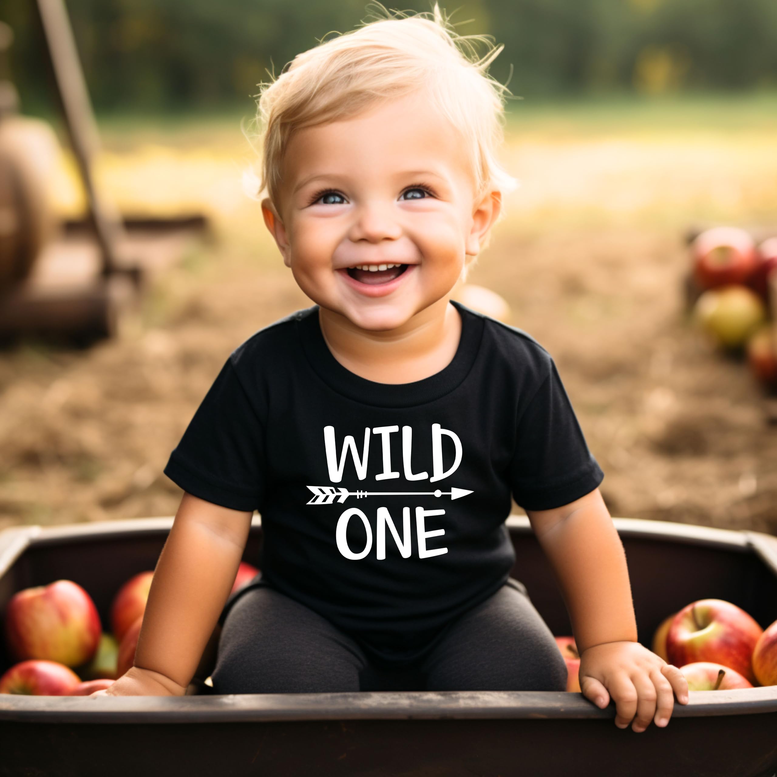 Wild One Boys 1st Birthday Shirt for Baby Boys First Birthday Outfit Black Shirt 18 Months