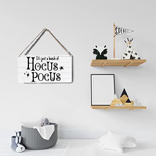 Funny Sign Decor It's Just a Bunch of Hocus Pocus Wooden Sign Plaque Wall Hanging Posters Artwork 12βX6β Rustic Home Decoration