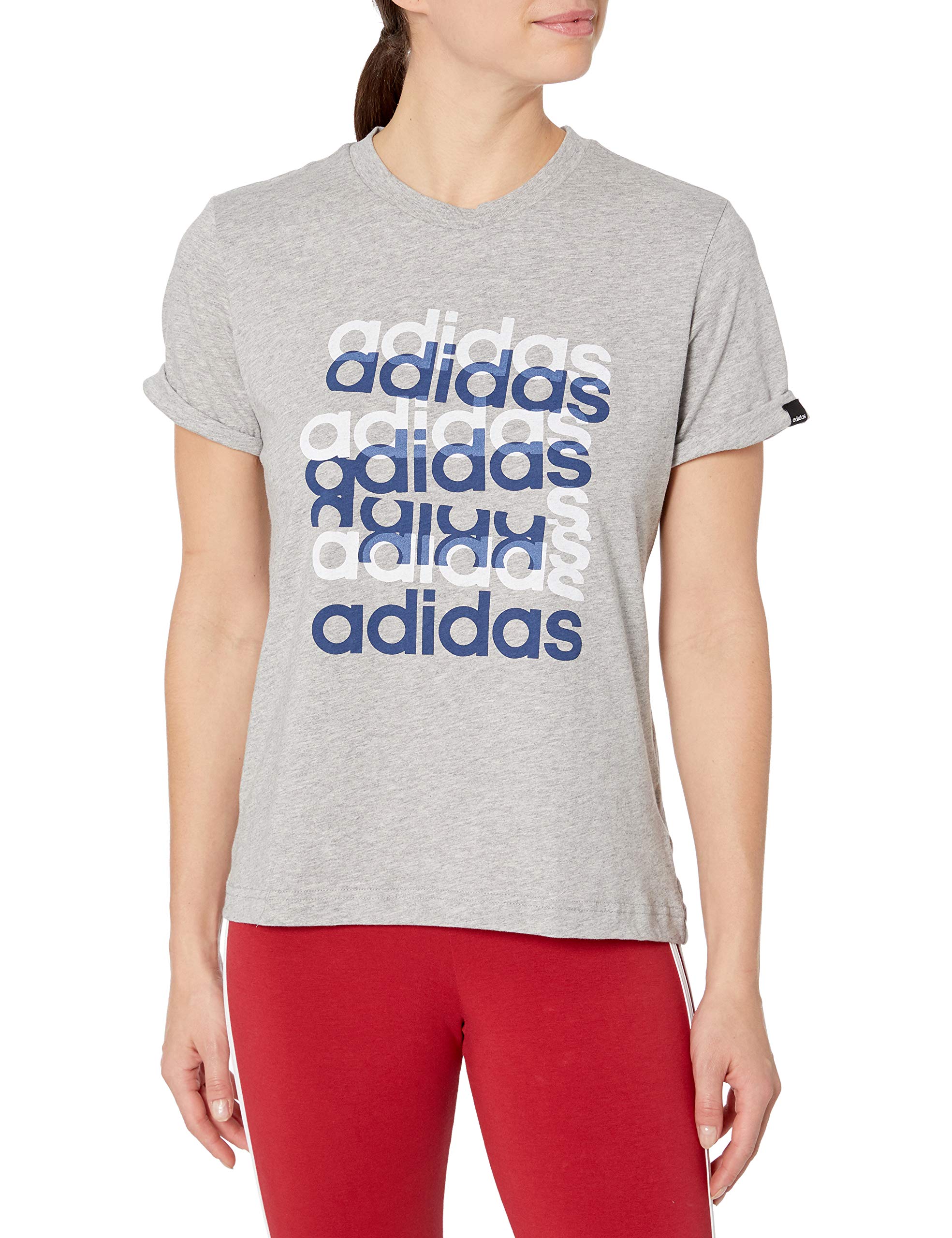 adidas Women's Big Graphic T-Shirt Glory Pink/Core Pink Medium