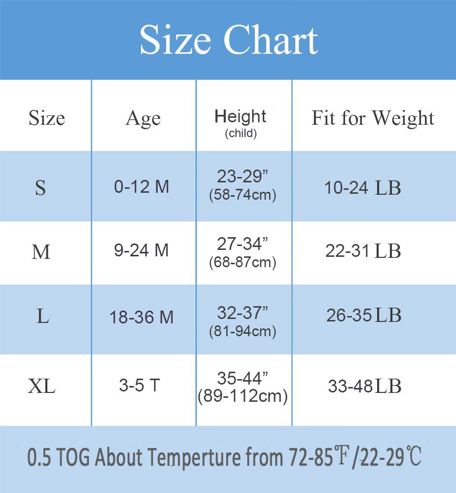 Toddler Sleeping Sack Muslin Cotton ( 3-5 Years) Lightweight 0.5 Tog Baby Sleeping Bag Infant Wearable Blanket XL (2-4 T) Summer Thin Sleeveless Kids Sleeper Large soft Breathable Sleep Suit Bag