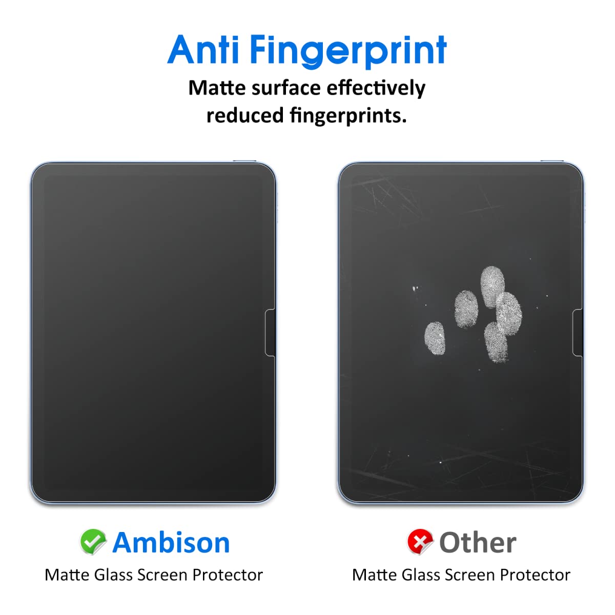 Ambison 2 Pack Matte Glass Screen Protector Compatible with Samsung Galaxy S24, Anti Glare&Fingerprint/Easy Install/Bubble Free/Smooth as Silk/Apple Pencil Compatible/9H Tempered Glass