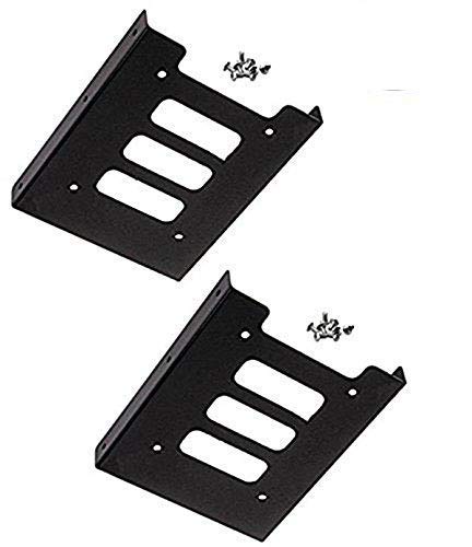 iMBAPrice (Pack of 2) 2.5" To 3.5" Bay SSD HDD Notebook Hard Disk Drive Black Mounting Bracket Adapter Tray Kit