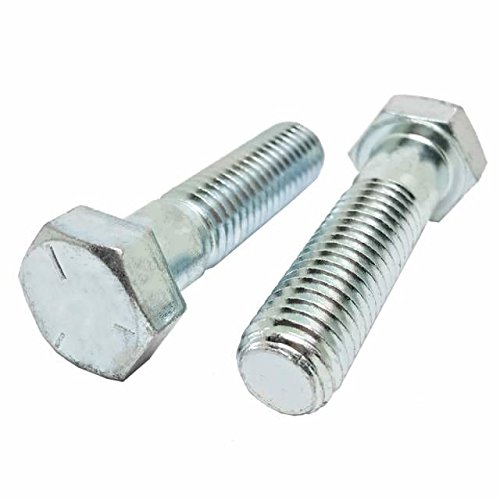Newport Fasteners 3/8 inch x 1-1/2 inch Hex Cap Screw Grade 5 Zinc Plated Steel (Quantity: 100 pcs) 3/8-16 x 1 1/2 Hex Bolt/Coarse Thread/Partially Threaded 1 inches of Thread