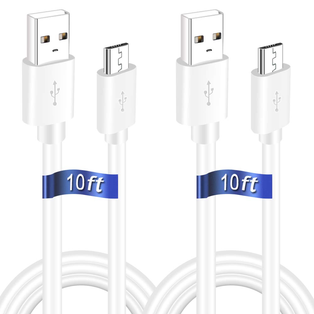 SIOCEN 2PCS 10FT USB Power Extension Cord Compatible with Wyze-Cam, WyzeCam Pan,Yi Cam,YI Dome Home Camera,Oculus Go,Kasa,Nest Cam,Netvue,Blink,Furbo Dog,Security Surveillance Camera Charging Cable
