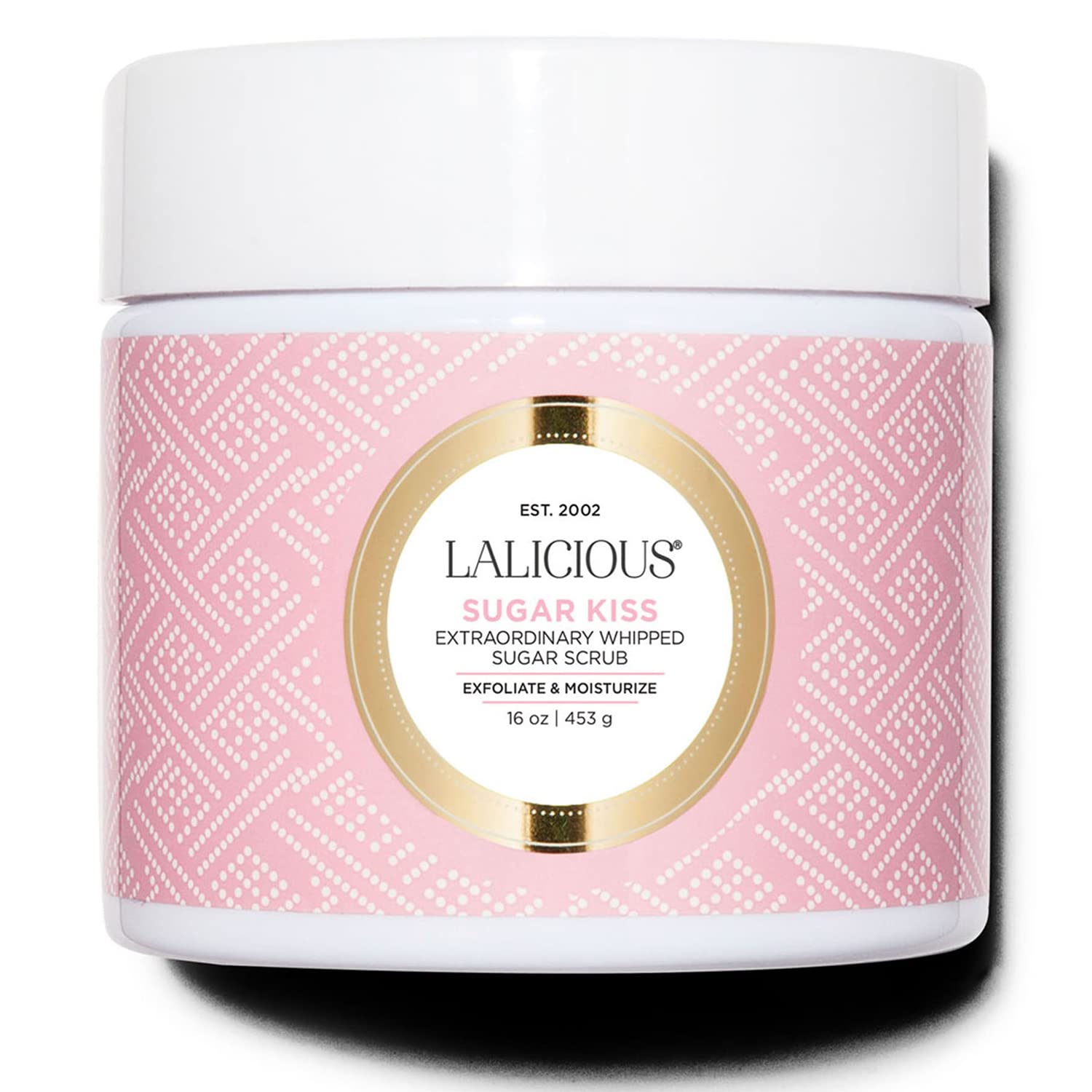 LALICIOUS Sugar Kiss Extraordinary Whipped Sugar Scrub - Cane Sugar Body Scrub with Coconut Oil & Honey, No Parabens (16oz)
