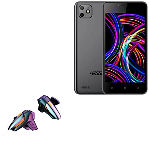 BoxWave Gaming Gear Compatible with Yezz Liv 2 (Gaming Gear by BoxWave) - Touchscreen QuickTrigger, Trigger Buttons Quick Gaming Mobile FPS for Yezz Liv 2 - Jet Black