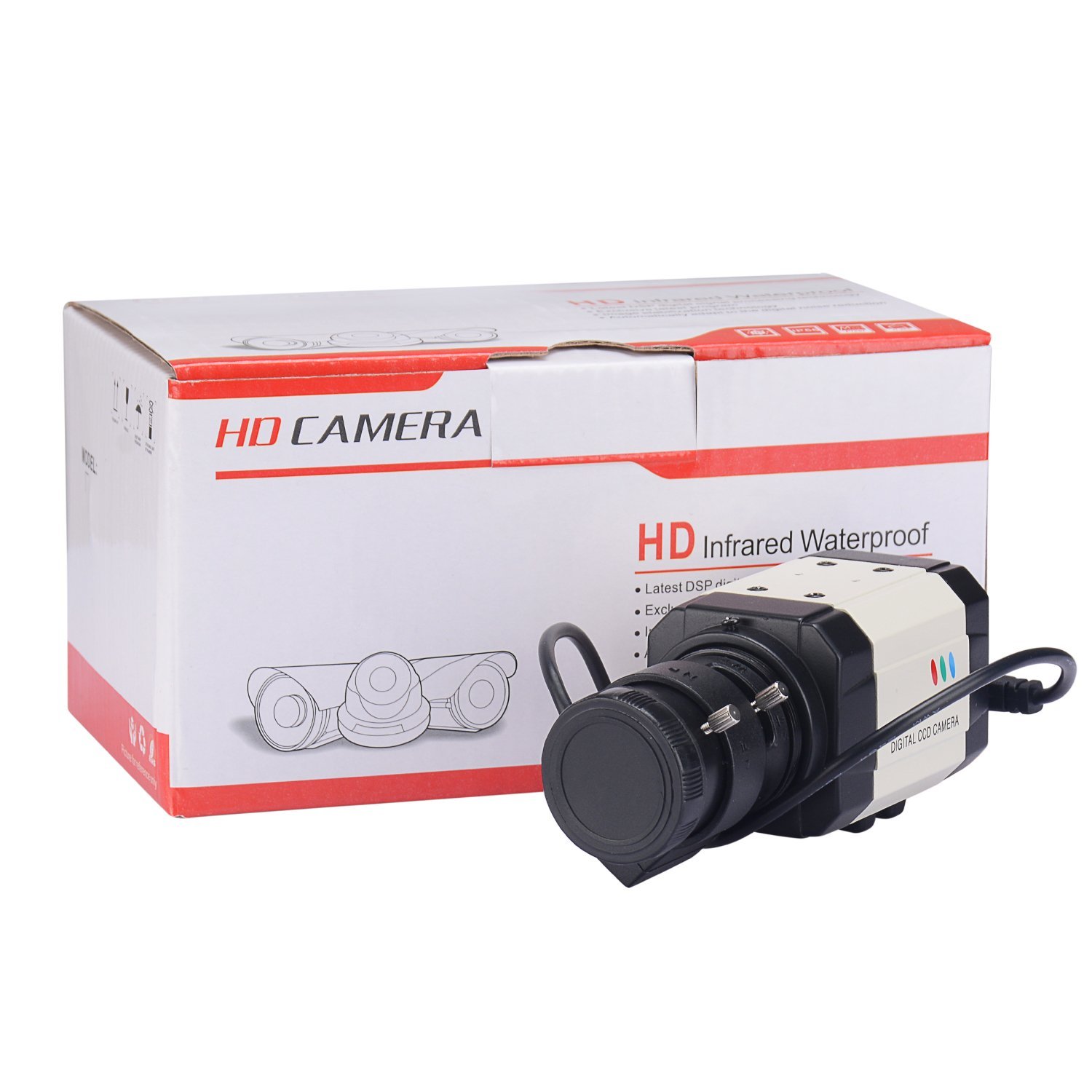 Vanxse CCTV Mini HD 1/3 CCD 960h Auto Iris 1000tvl 2.8-12mm Varifocal Lens Bullet Box Security Camera Indoor/Outdoor Surveillance Camera