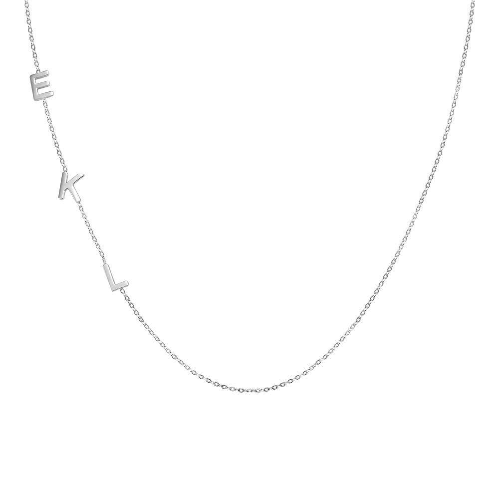 AILIN Initial Necklaces Sideway Letter Necklace Custom Necklace 1-8 Letters 925 Sterling Silver Gold/Rose Gold Personalized Birthday Christmas Gift For Women Mother Jewelry