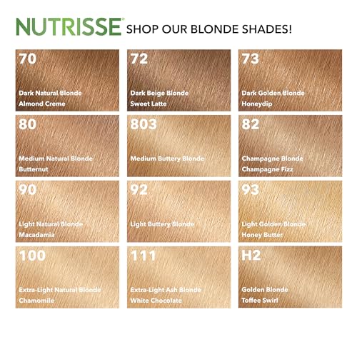 Garnier Hair Color Nutrisse Nourishing Creme, 92 Light Buttery Blonde (Shortbread) Permanent Hair Dye, 2 Count (Packaging May Vary)