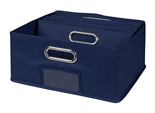 Niche Cubo Set of 6 Half-Size Foldable Fabric Storage Bins- Blue