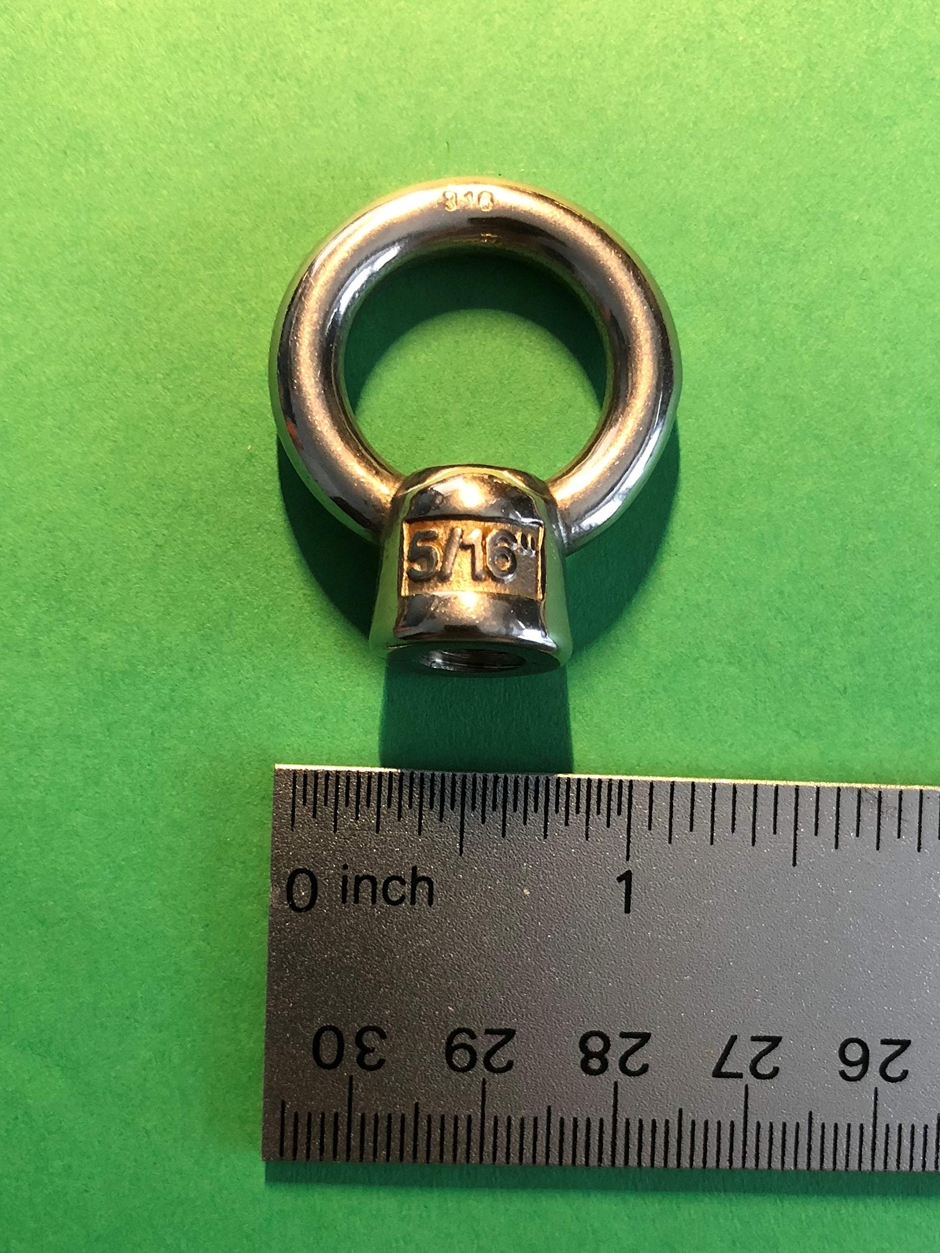 US STAINLESS 20 Pieces Stainless Steel 316 Lifting Eye Nut 5/16" UNC Marine Grade Nut Pitch of 18