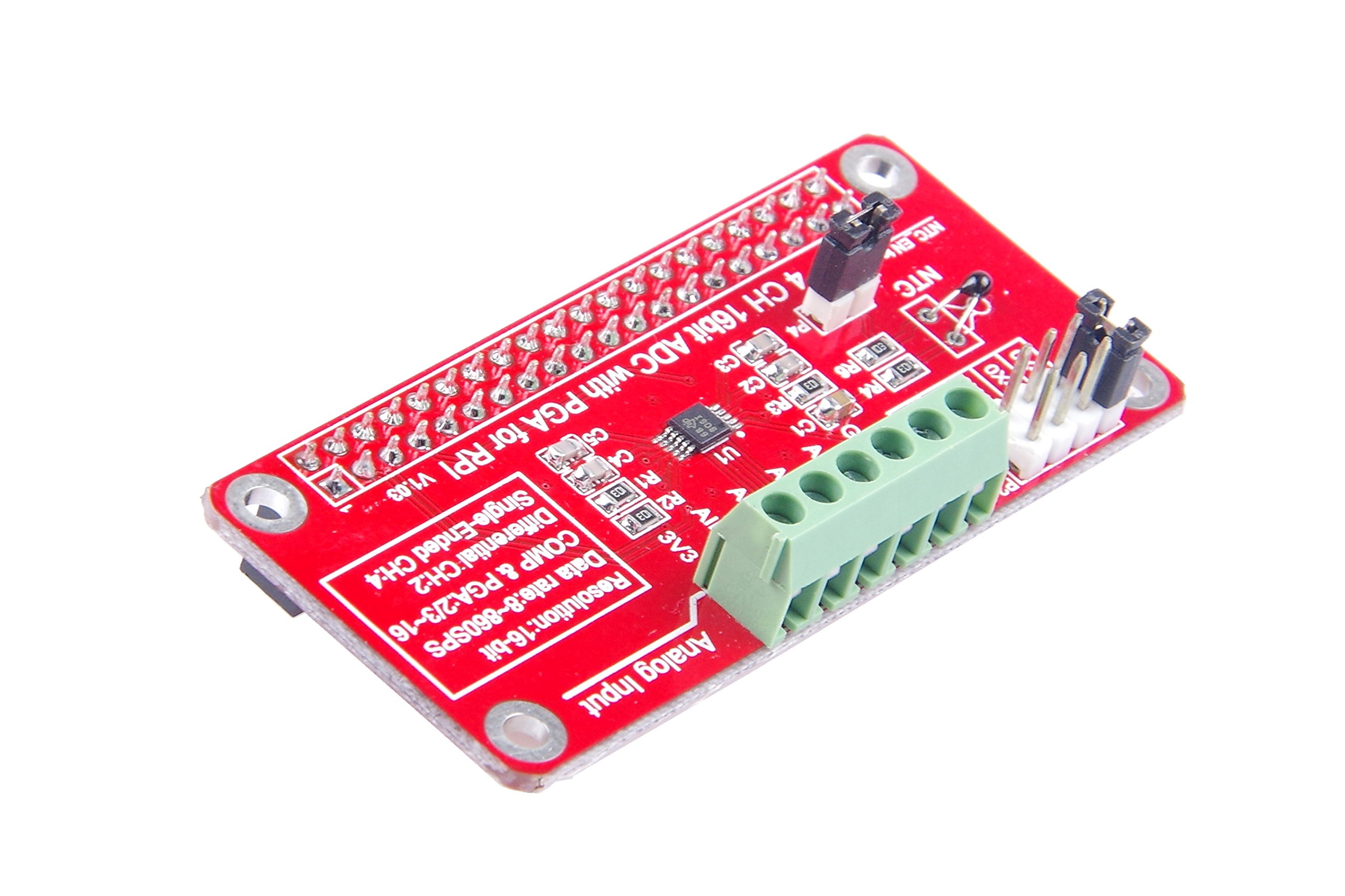 KNACRO 4-Channel 16Bit ADC with PGA for RPI Raspberry PI 16 Bits I2C ADS1115 Module ADC 4 Channel for Raspberry Pi 3/2 Model B/B+