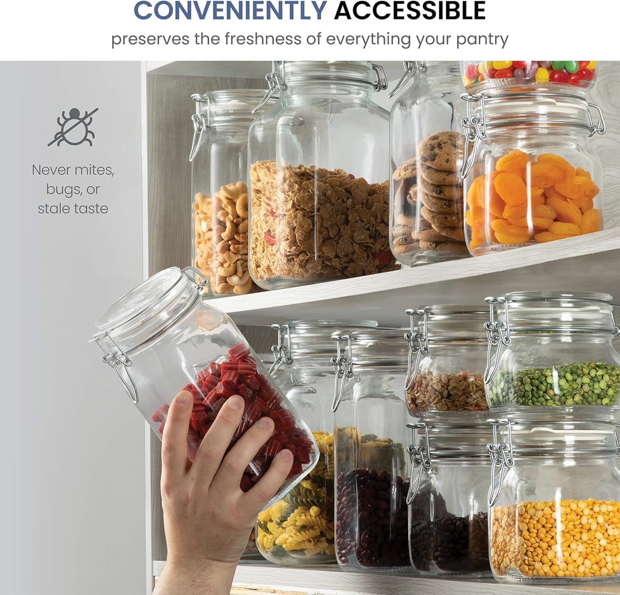 Bormioli Rocco SYNCHKG114546 Fido Clear Glass Jar with 85 mm Gasket , 0.75 Liter (Pack of 2)