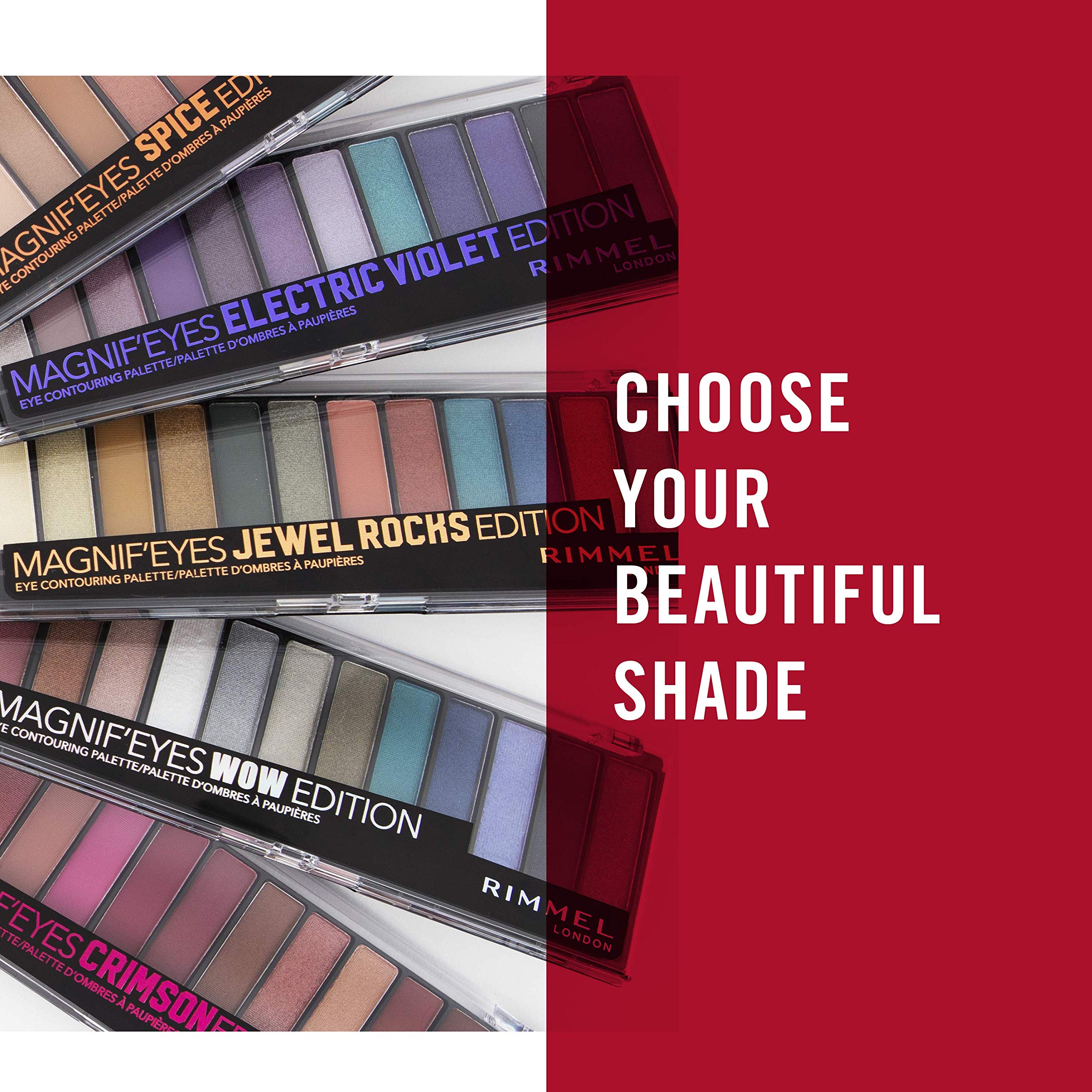 Rimmel London Magnif'Eyes Eyeshadow Palette, 12 Shades, Blendable Formula, Versatile, 008, Electric Violet, 0.5oz