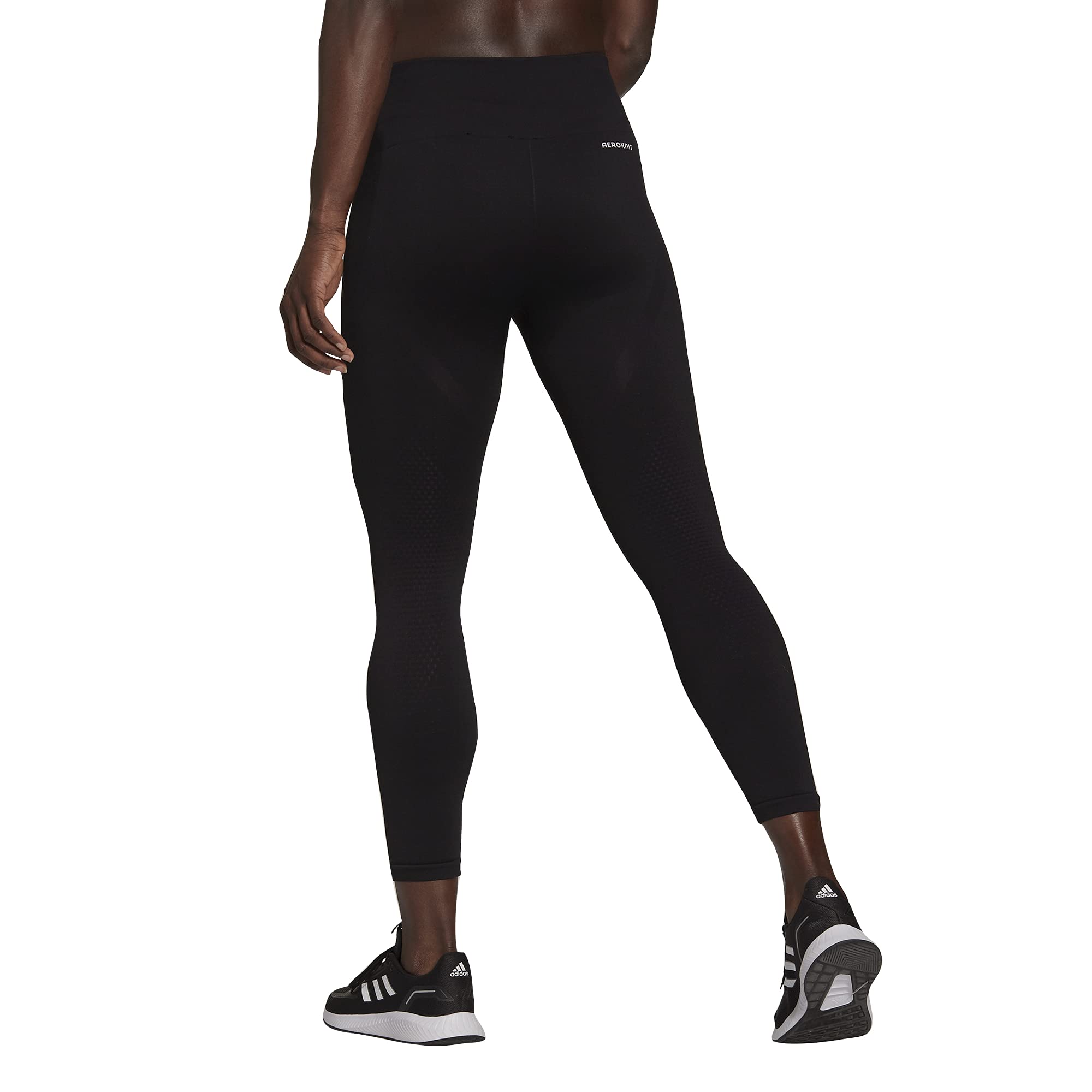 adidas Women's Aeroknit Yoga Seamless 7/8 Tights, Black/White, Medium