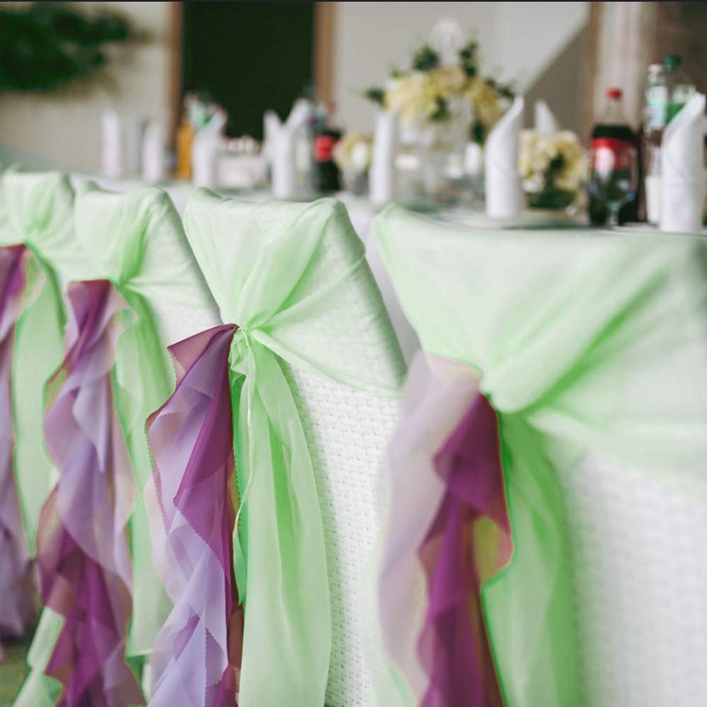 BIT.FLY Sheer Organza Swag DIY Fabric Wedding Top Table Event Party Home Decor Stair Bow Valance Table Skirt (197 x 53 Inch White)
