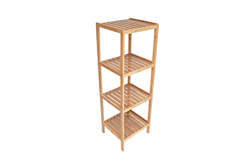Proman Products Horizon 4-Tier Bamboo Shelf ST36722, Natural 39" H x 21" W x 12" D